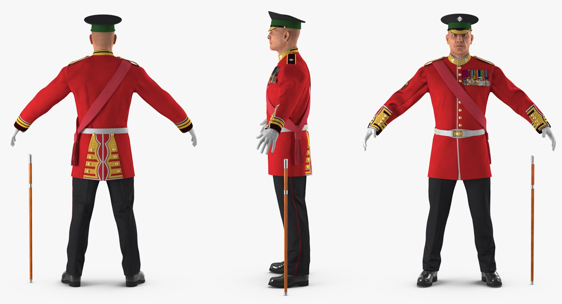 3d irish guard sergeant rigged model