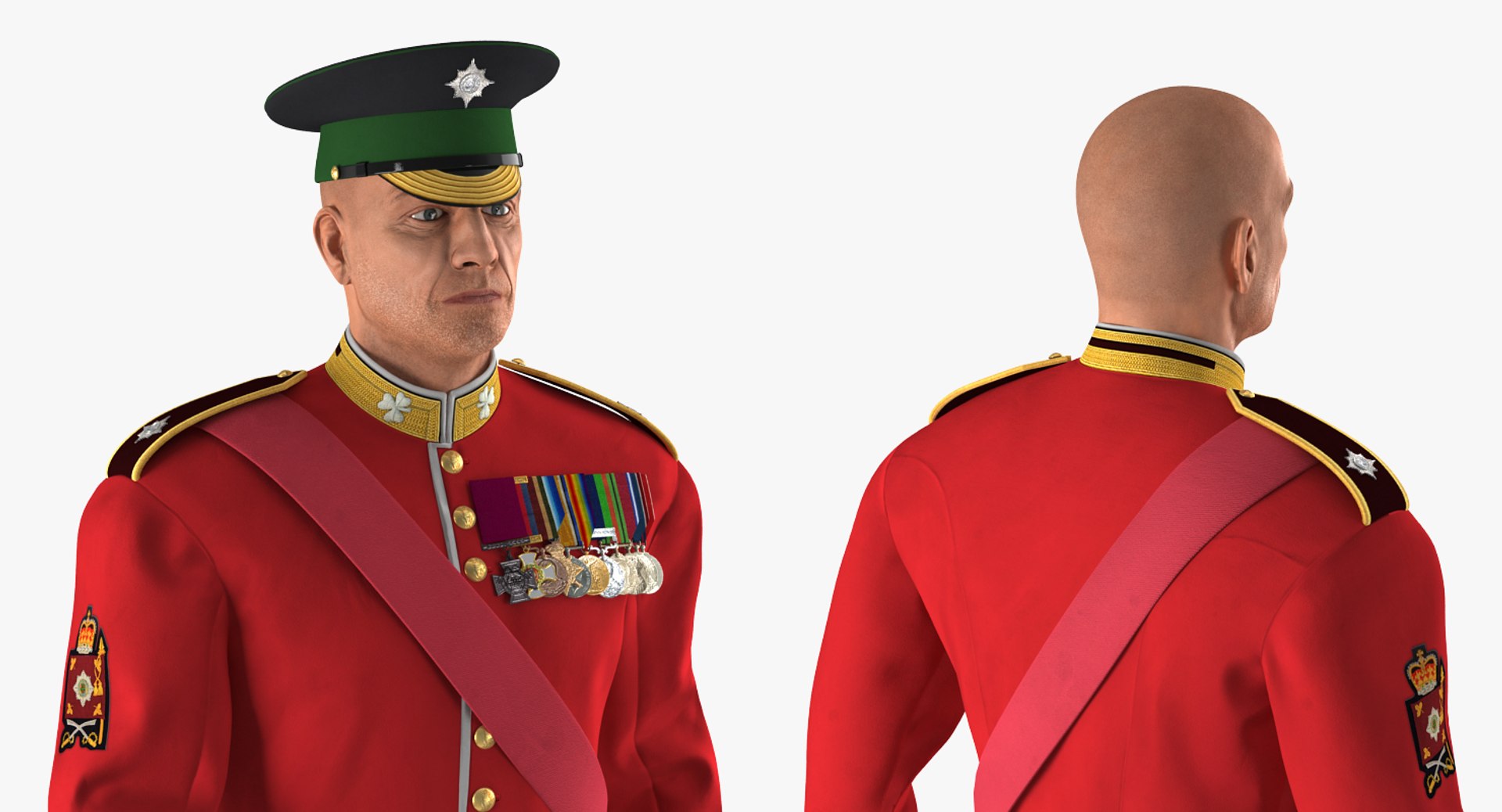 3d irish guard sergeant rigged model