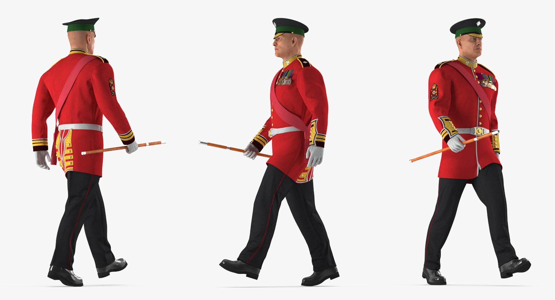 3d irish guard sergeant rigged model
