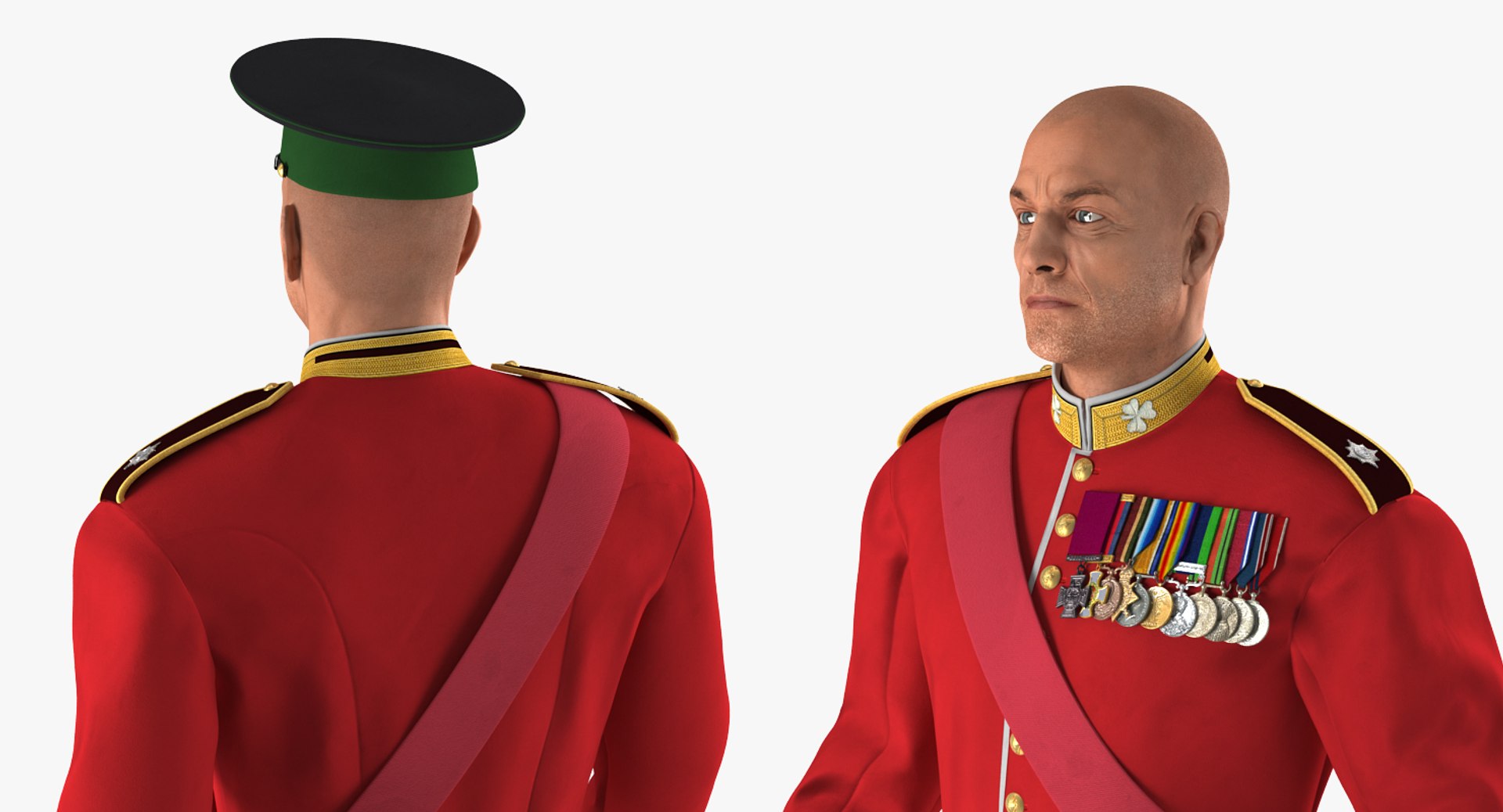 3d irish guard sergeant rigged model