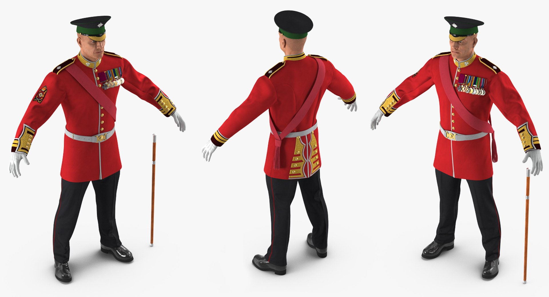 3d irish guard sergeant rigged model