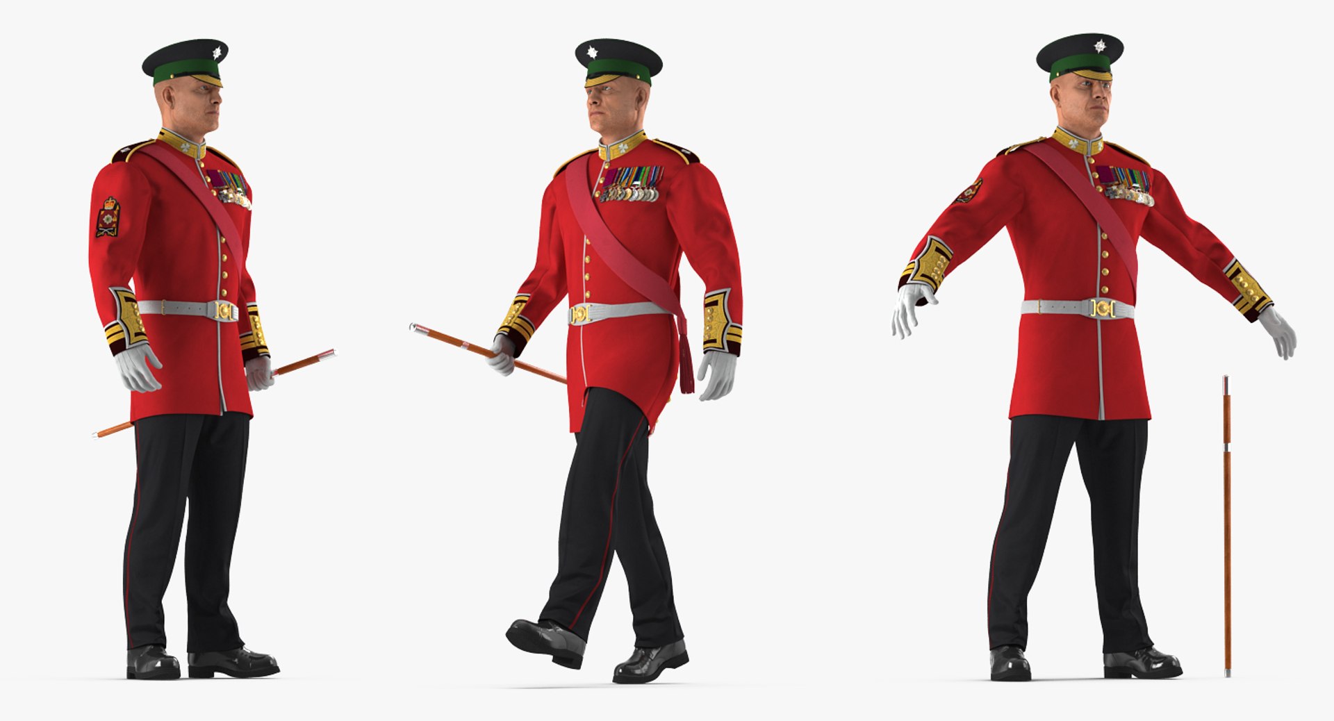 3d irish guard sergeant rigged model