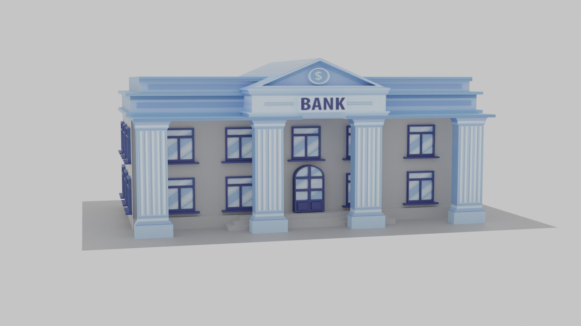 Bank Building Model - TurboSquid 2140148