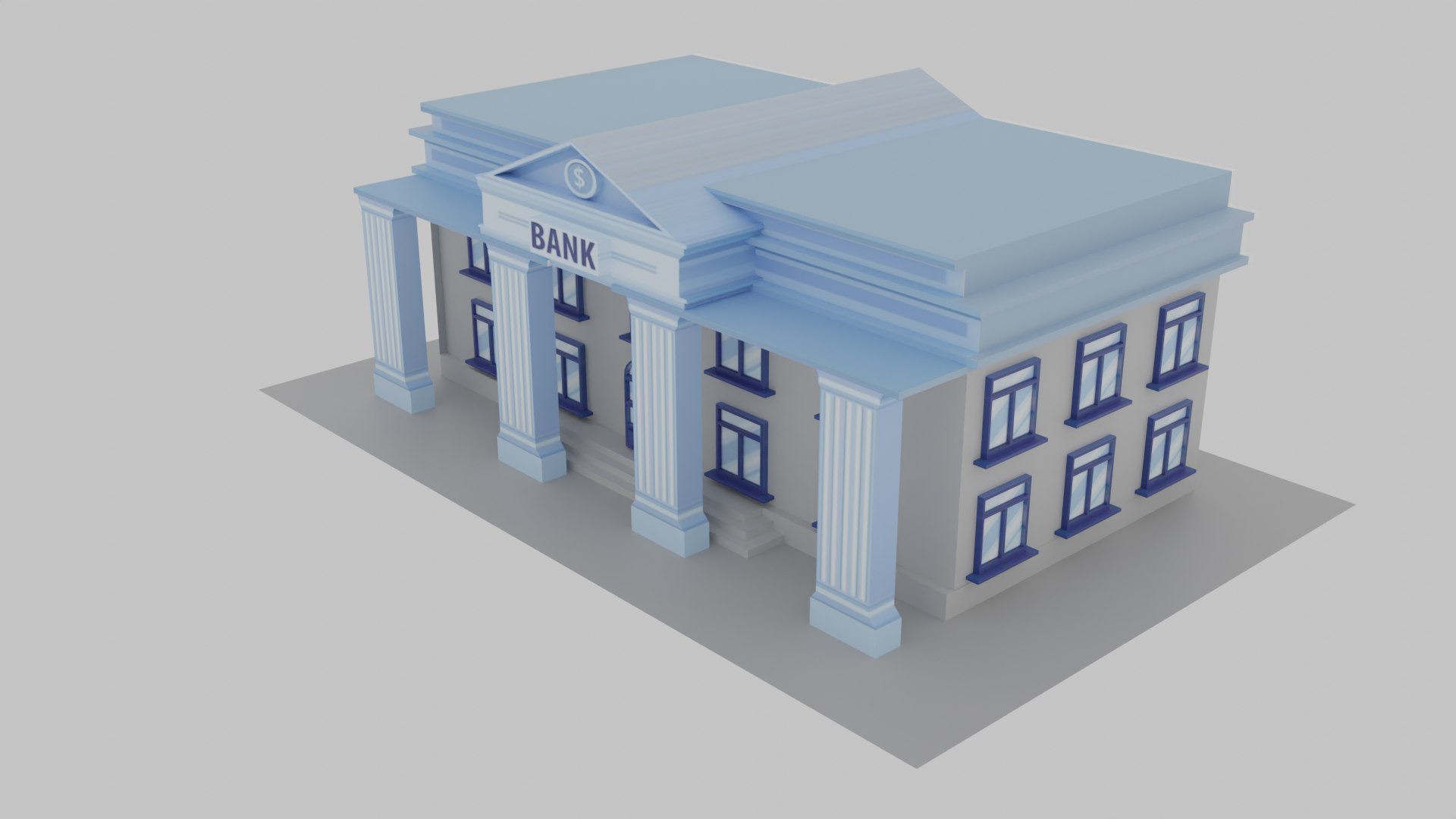 Bank Building Model - TurboSquid 2140148