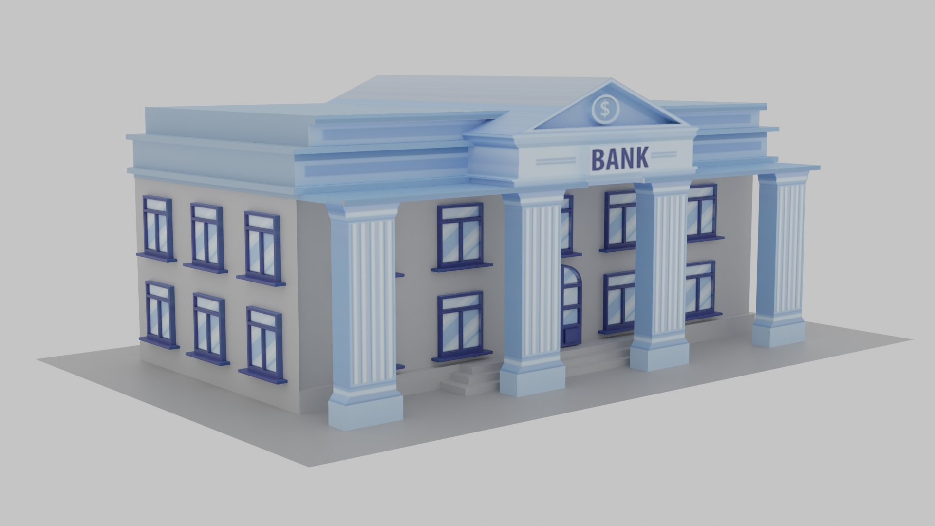 Bank Building Model - TurboSquid 2140148