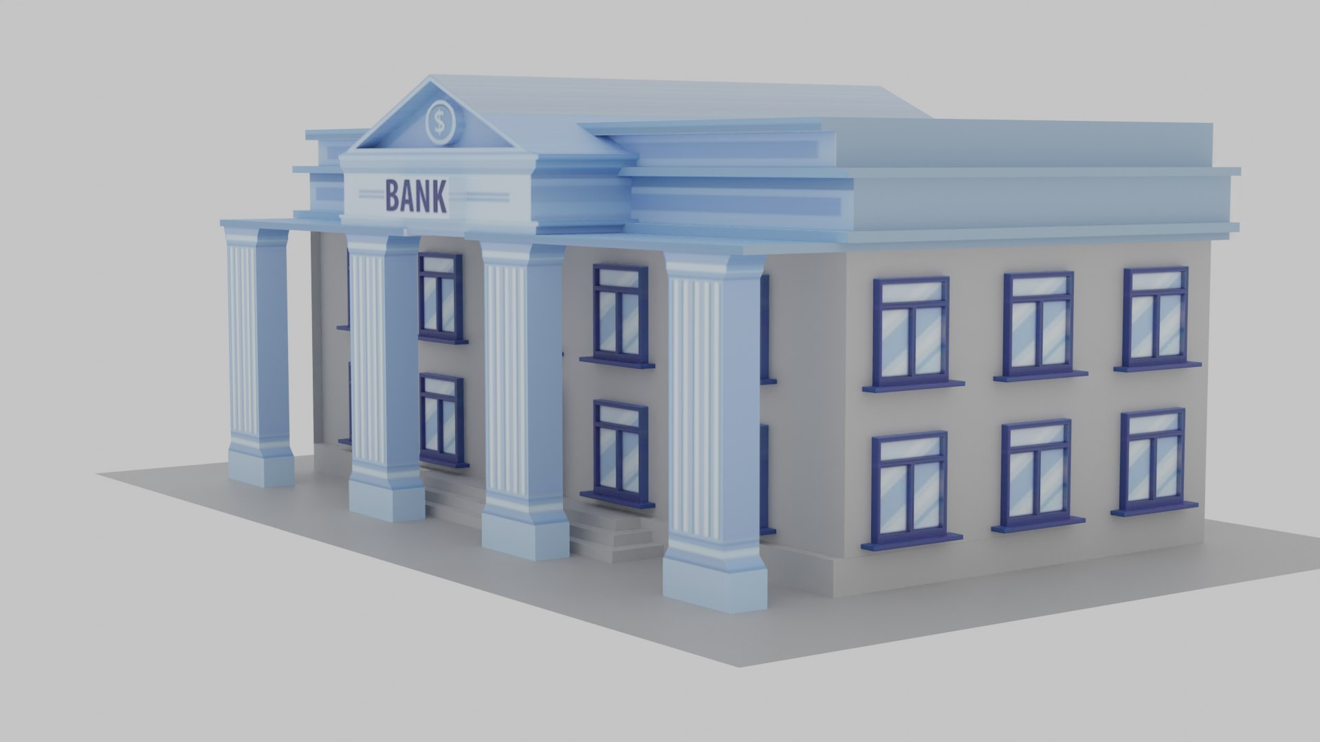 Bank Building Model - TurboSquid 2140148