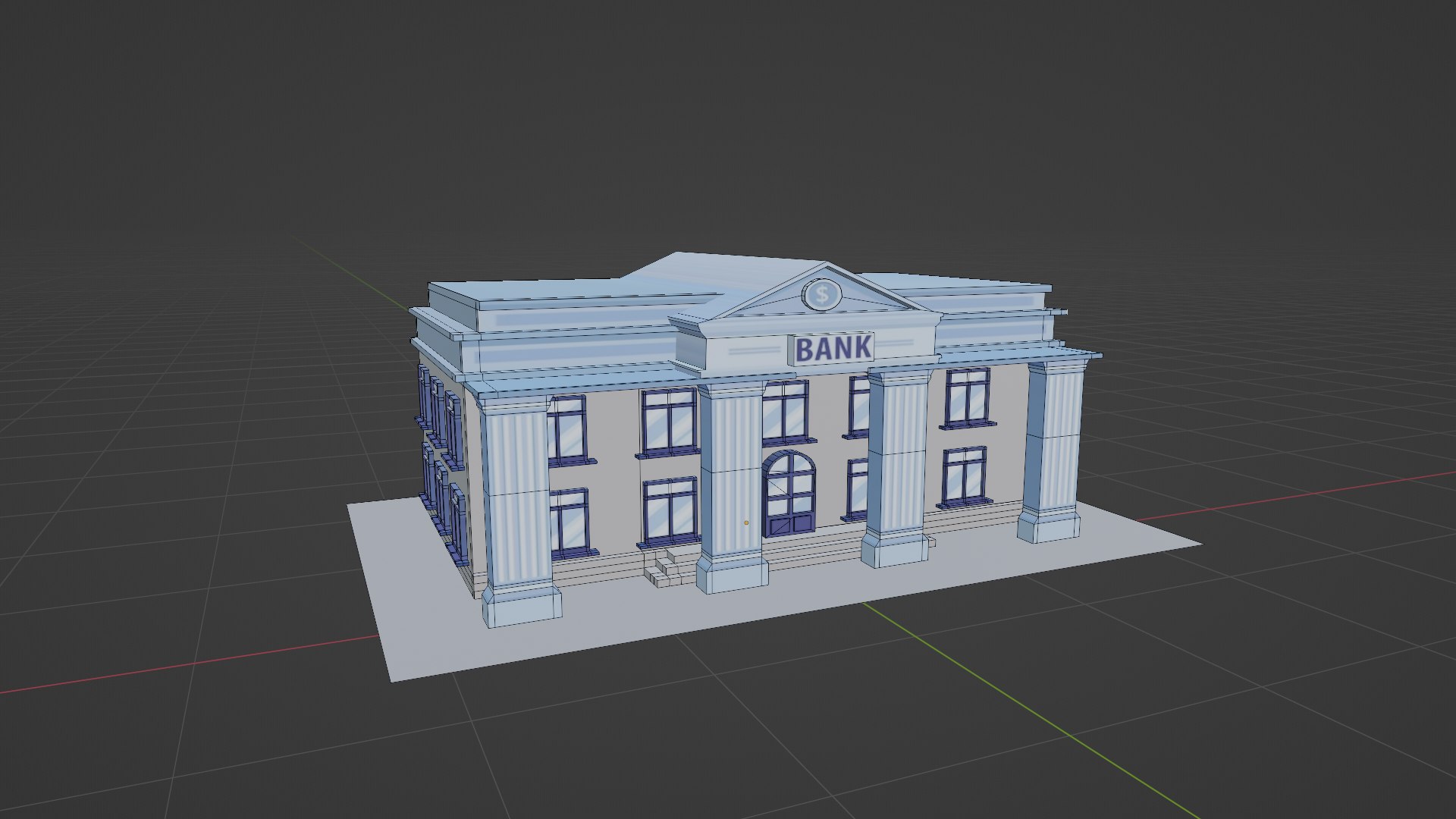 Bank Building Model - TurboSquid 2140148