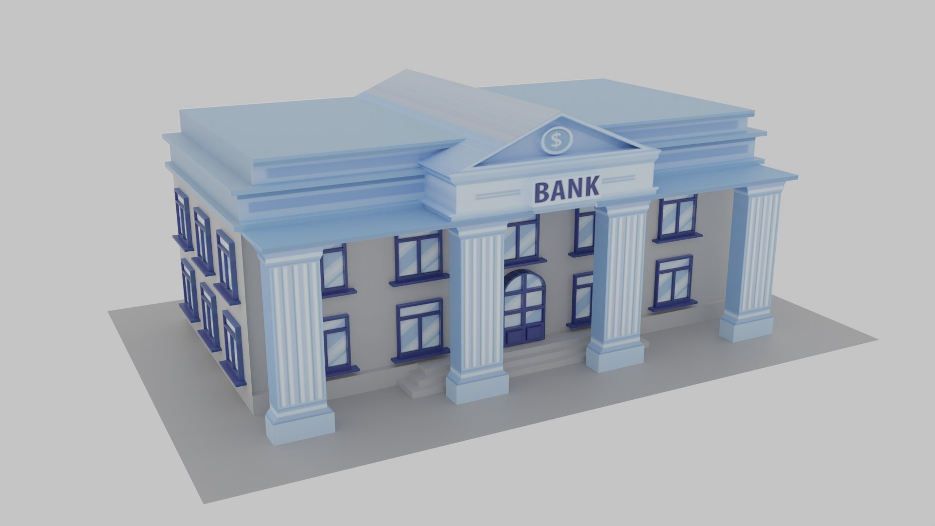Bank Building Model - TurboSquid 2140148