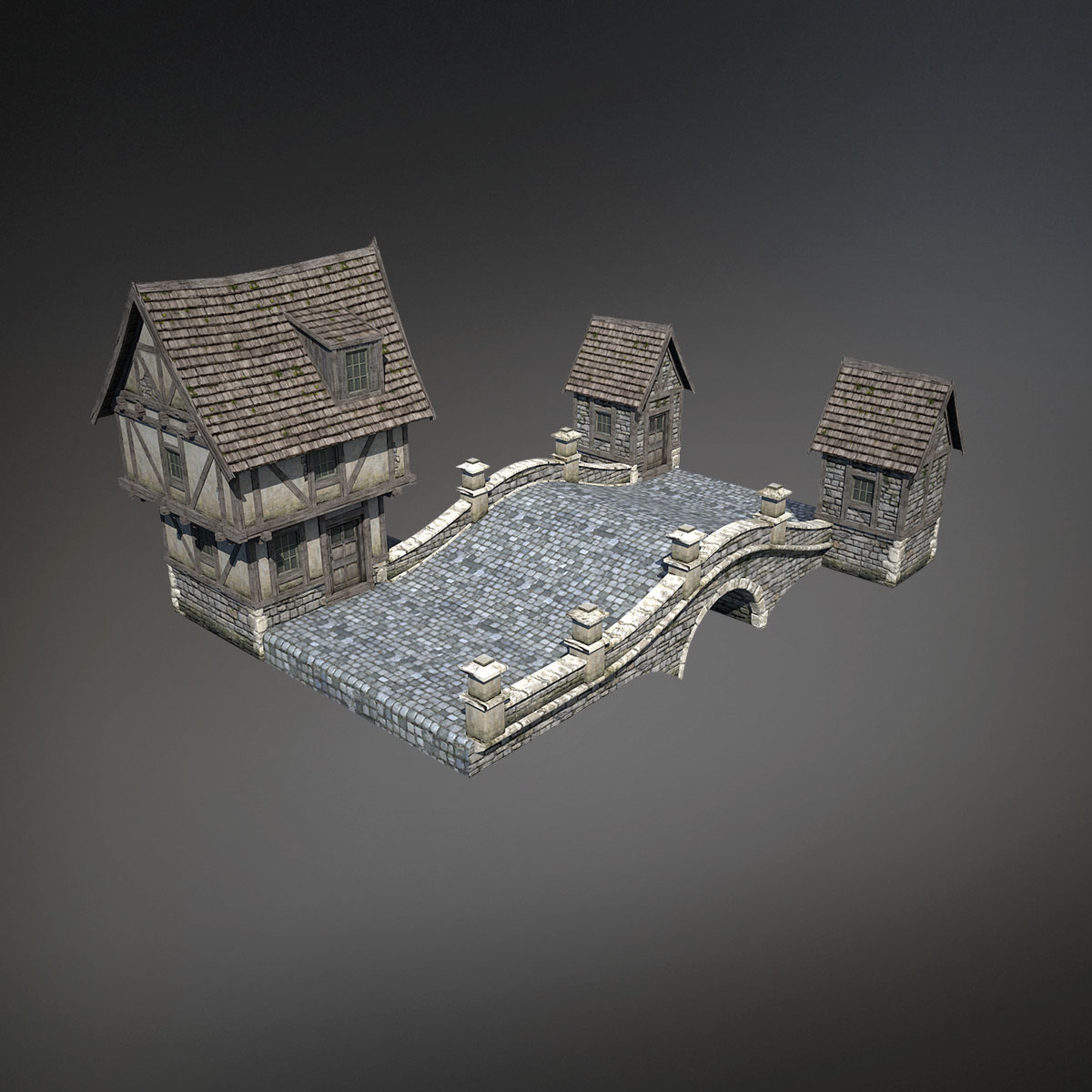3d fantasy medieval stone bridge