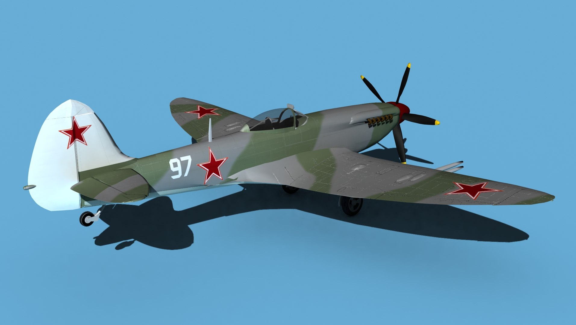 Supermarine Spitfire Mk XXII V21 Soviet Union 3D Model - TurboSquid 1925755