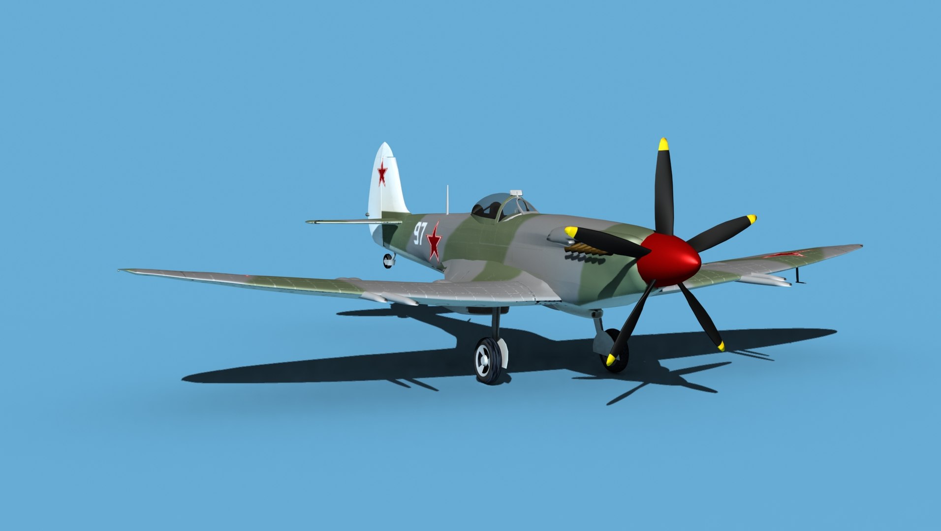 Supermarine Spitfire Mk XXII V21 Soviet Union 3D Model - TurboSquid 1925755
