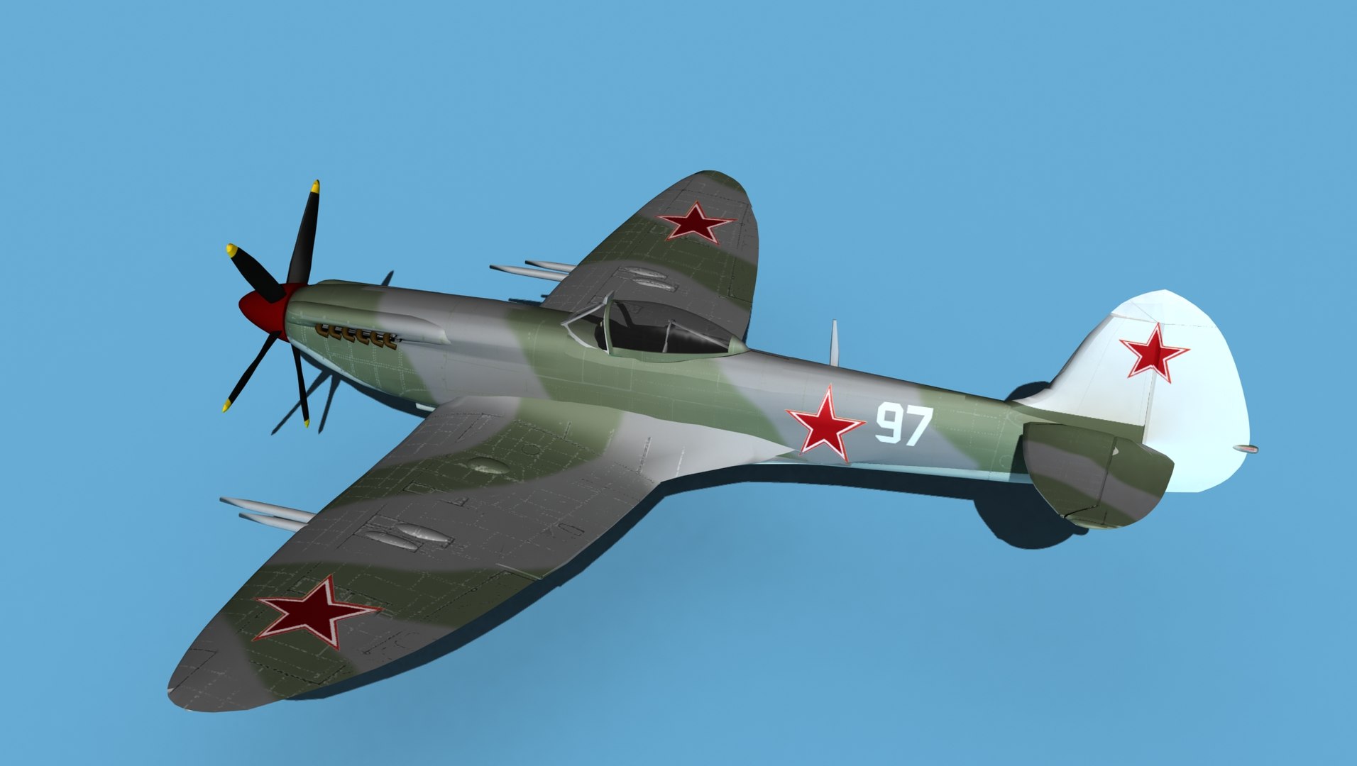 Supermarine Spitfire Mk XXII V21 Soviet Union 3D Model - TurboSquid 1925755