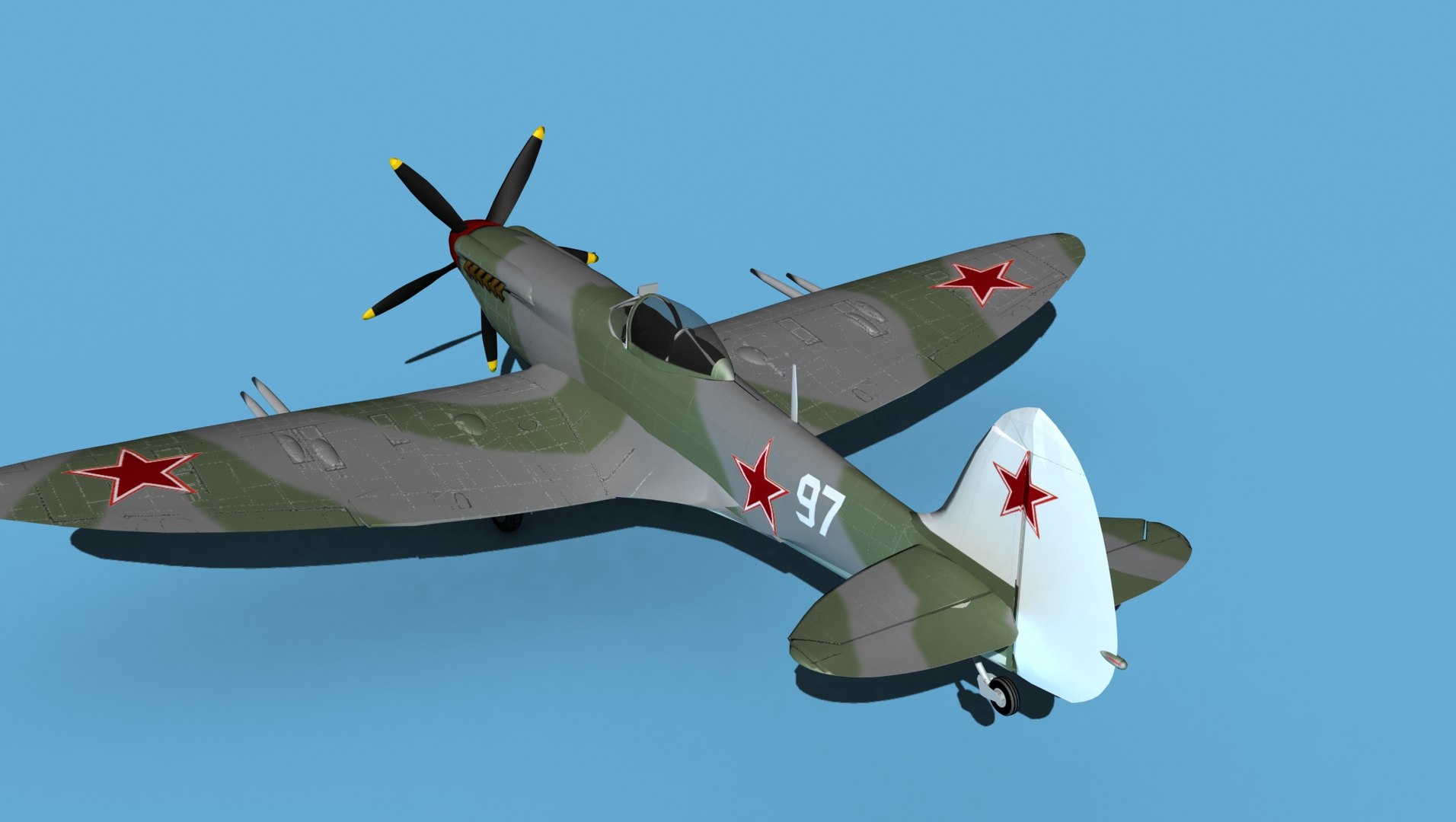 Supermarine Spitfire Mk XXII V21 Soviet Union 3D Model - TurboSquid 1925755