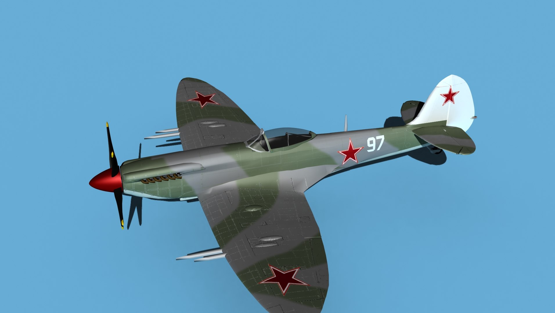 Supermarine Spitfire Mk XXII V21 Soviet Union 3D Model - TurboSquid 1925755
