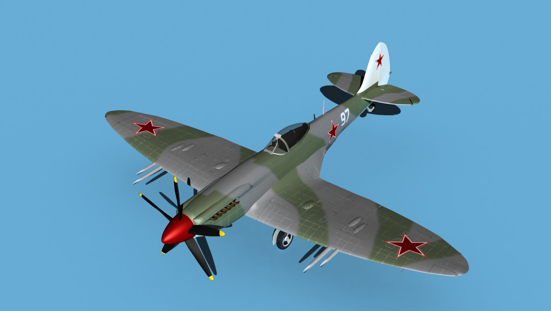 Supermarine Spitfire Mk XXII V21 Soviet Union 3D Model - TurboSquid 1925755