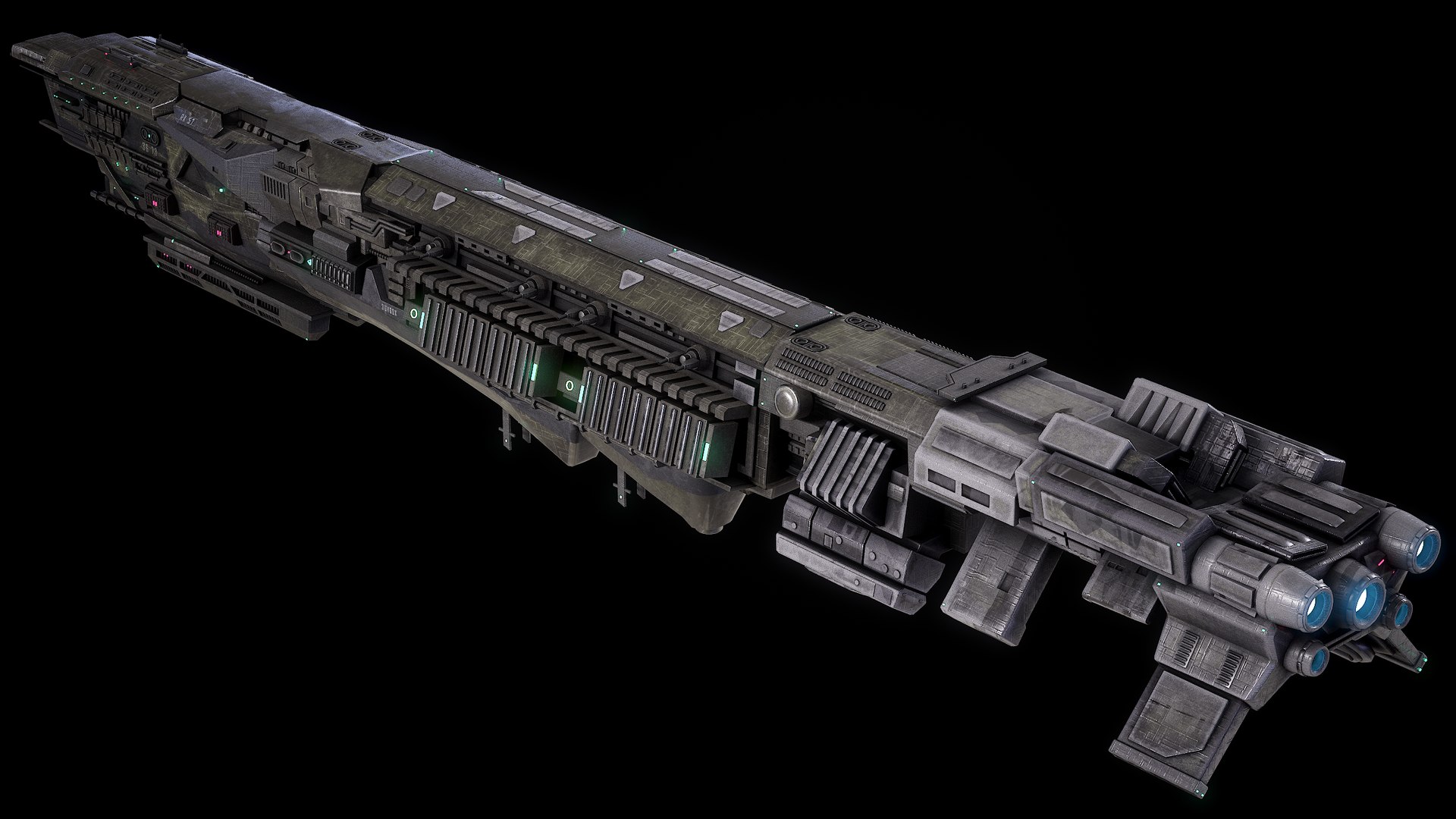 Sci Fi Capital Destroyer Spaceship Rigged 3D - TurboSquid 1726578