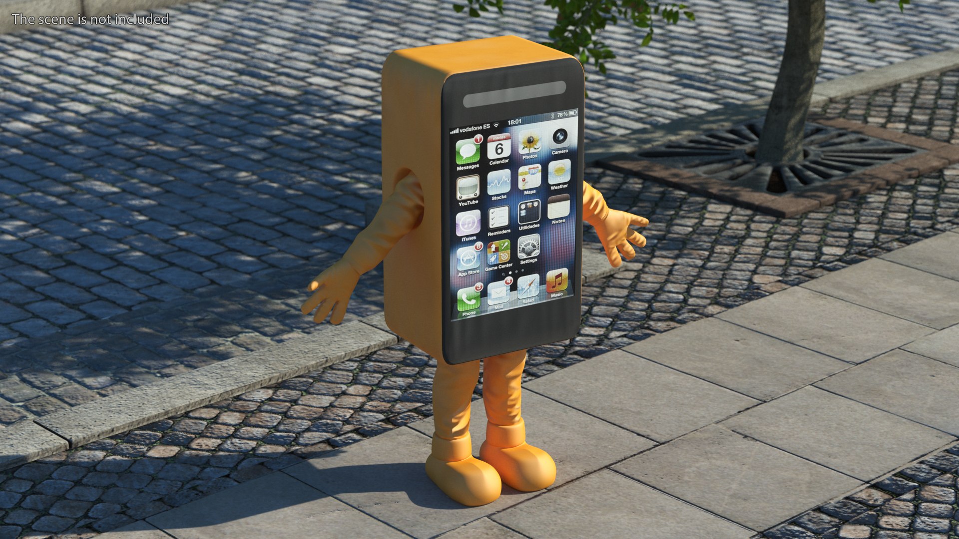 Mobile Phone Advertising Costume Orange A-pose 3D model - TurboSquid ...