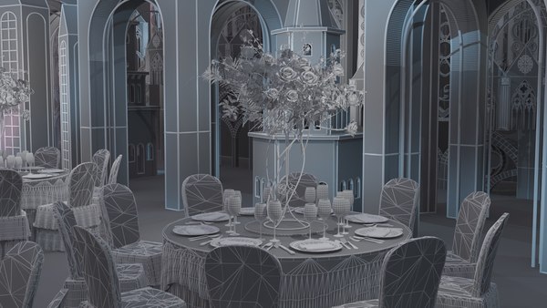 3D Wedding Banquet Hall 2 model - TurboSquid 1915062