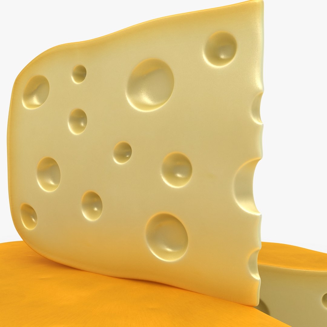 3d Gouda Cheese Wheel Yellow