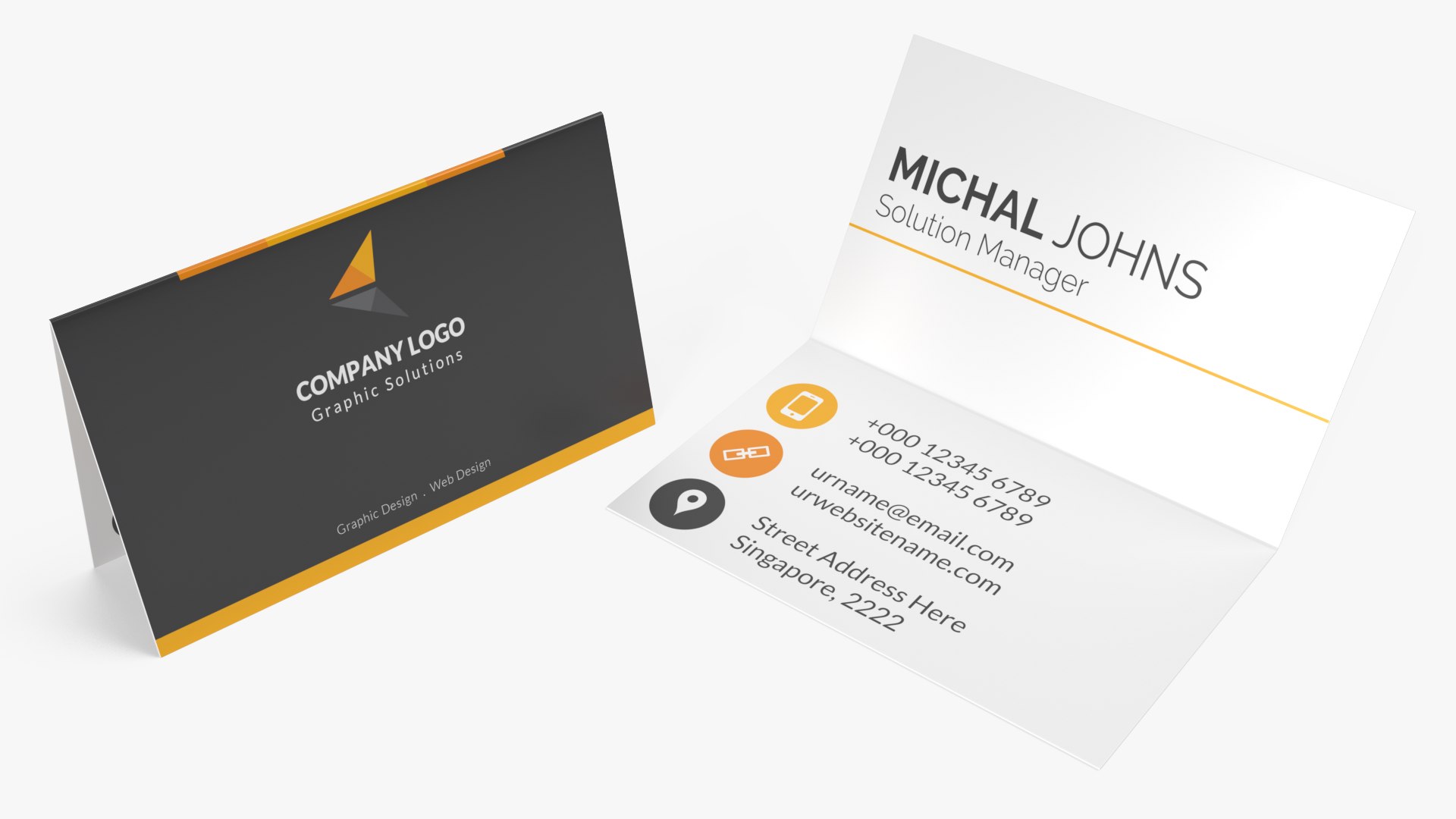 Folded Portrait Business Card 3D Model - TurboSquid 1507037