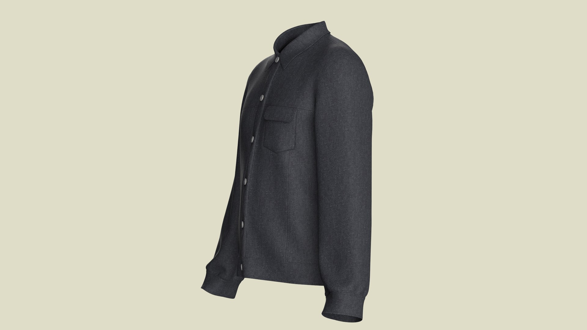 3D Men Denim Black Jacket Model - TurboSquid 2330829