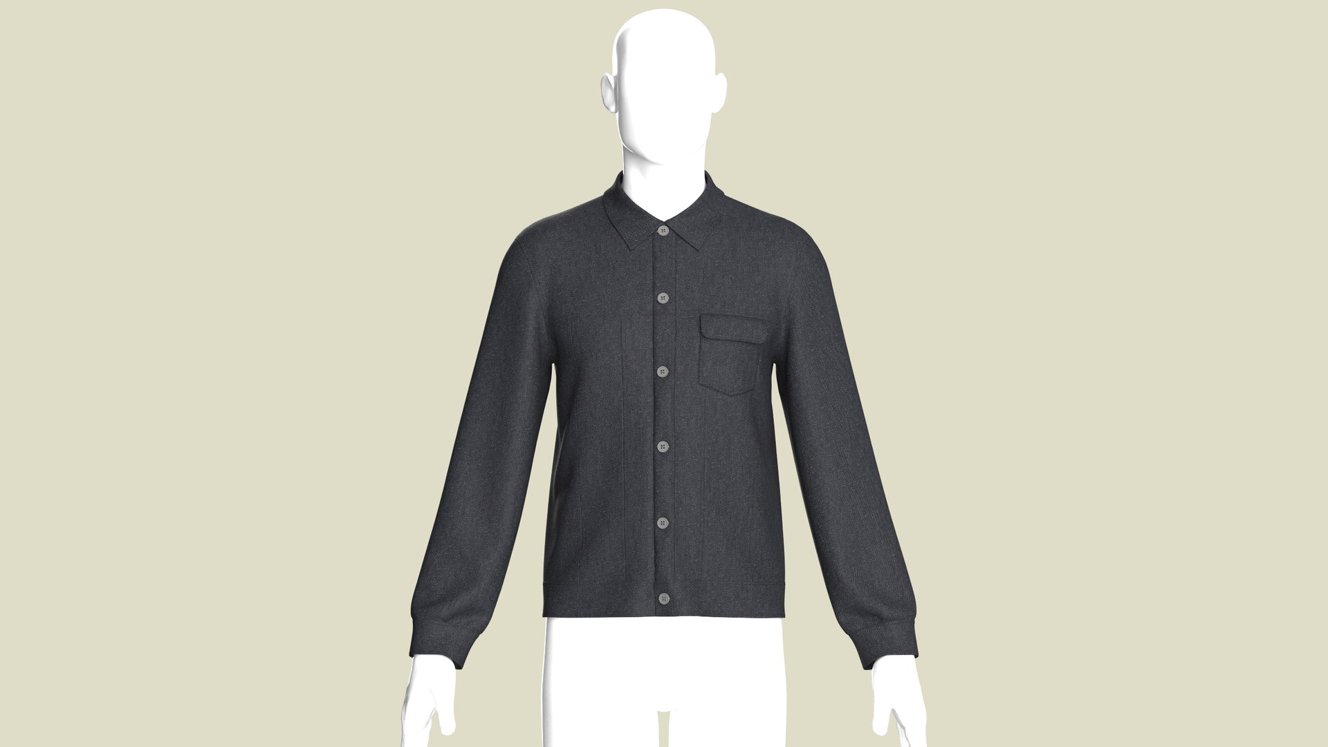 3D Men Denim Black Jacket Model - TurboSquid 2330829