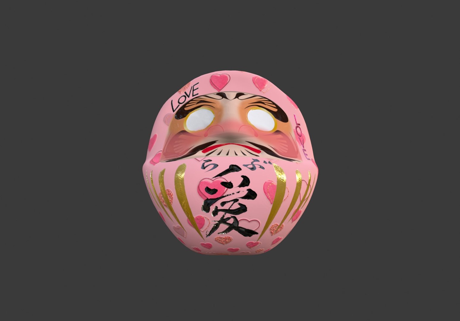 3D Model Daruma Japanese Doll Pink - TurboSquid 1470167