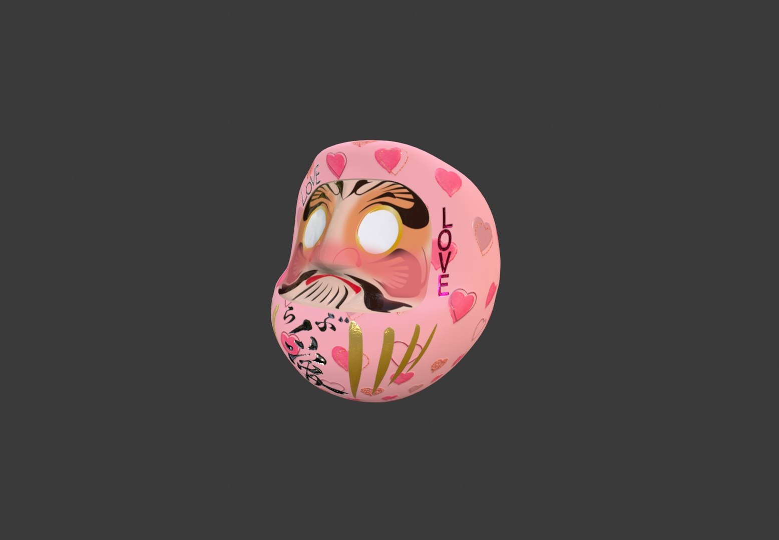 3D Model Daruma Japanese Doll Pink - TurboSquid 1470167
