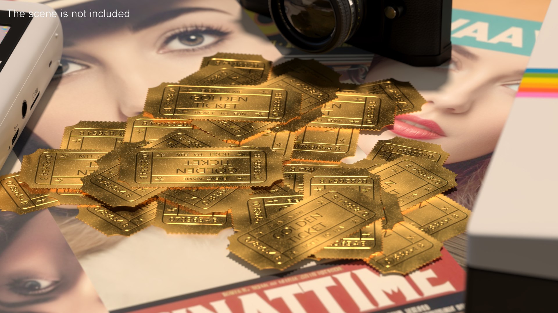 Golden Event Ticket 3D Model - TurboSquid 2238377