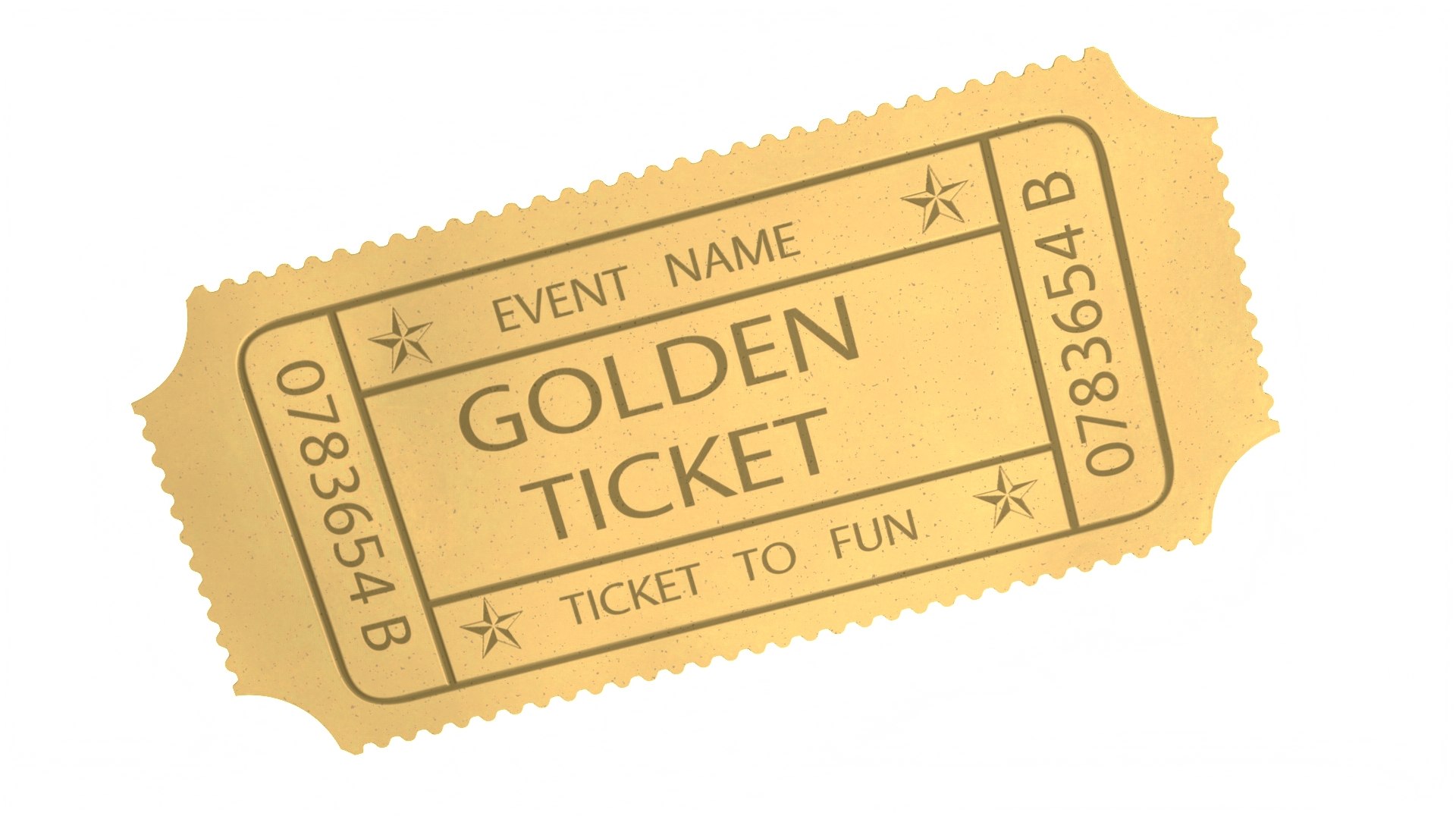 Golden Event Ticket 3D Model - TurboSquid 2238377