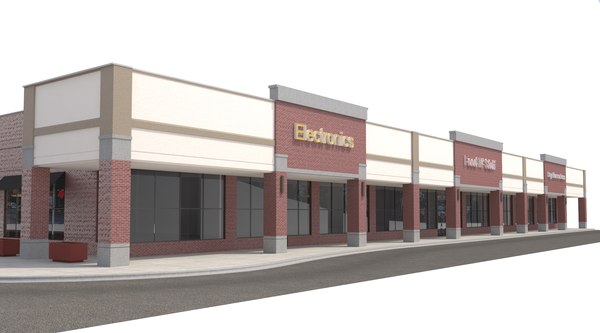 Exterior retail aldi grocery store 3D model - TurboSquid 1253066