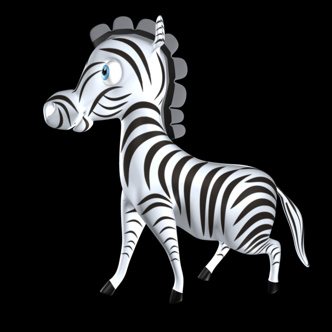 zebra walk cycle obj