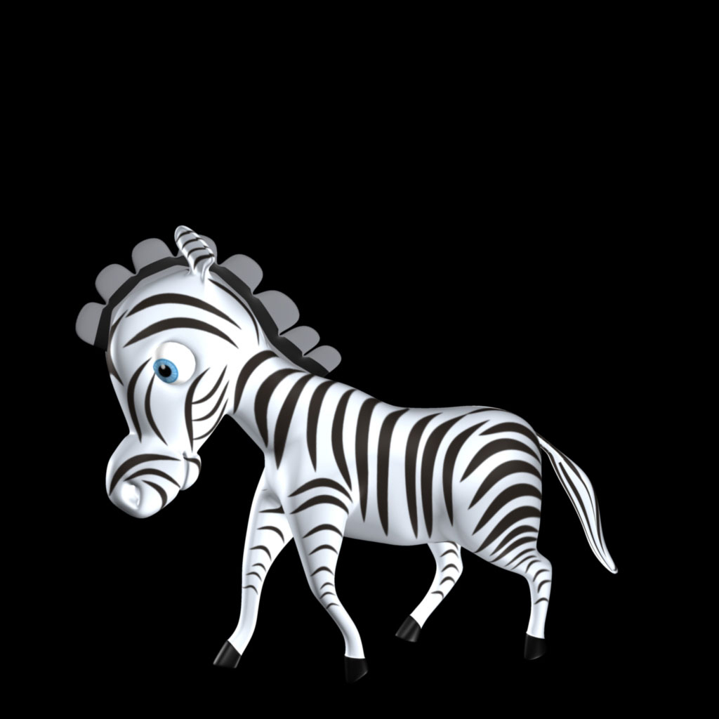 zebra walk cycle obj