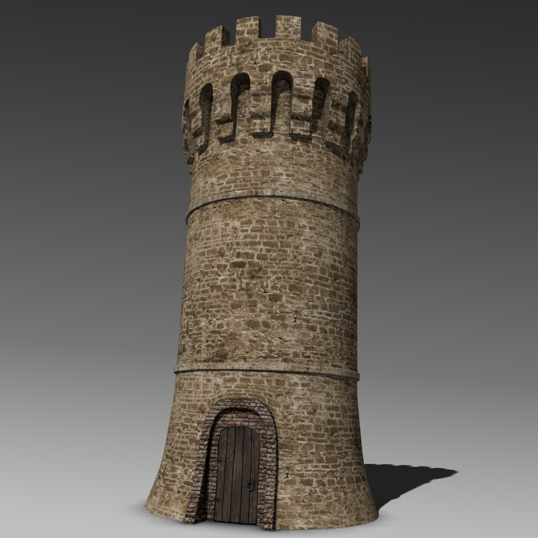 medieval castle tower 3d model