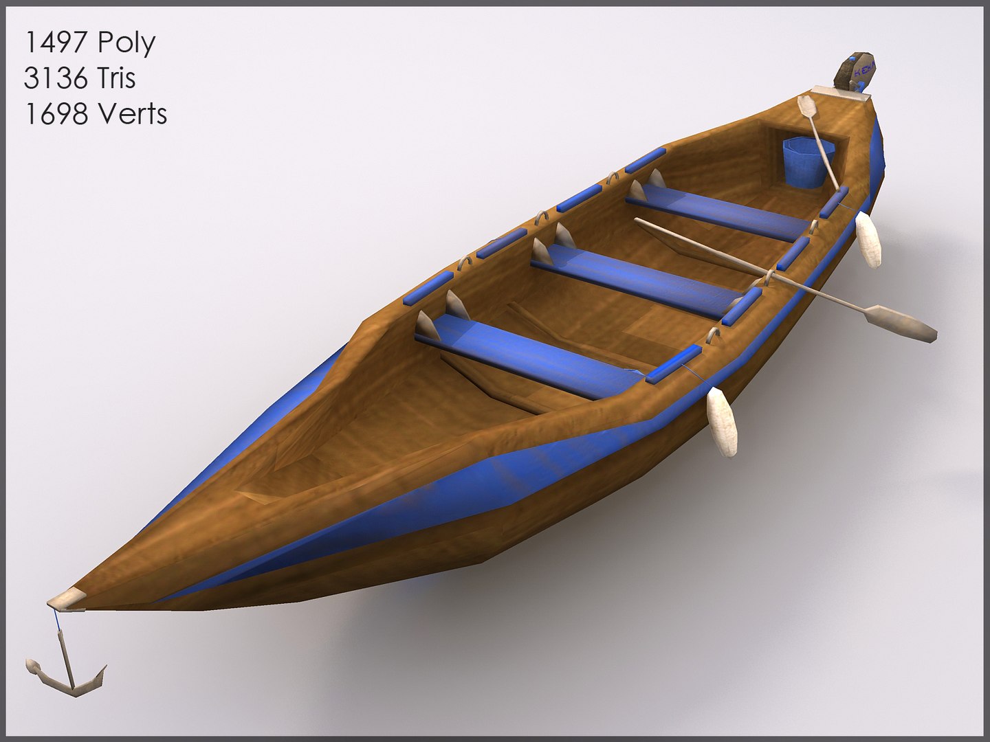 blue boat games 3d model