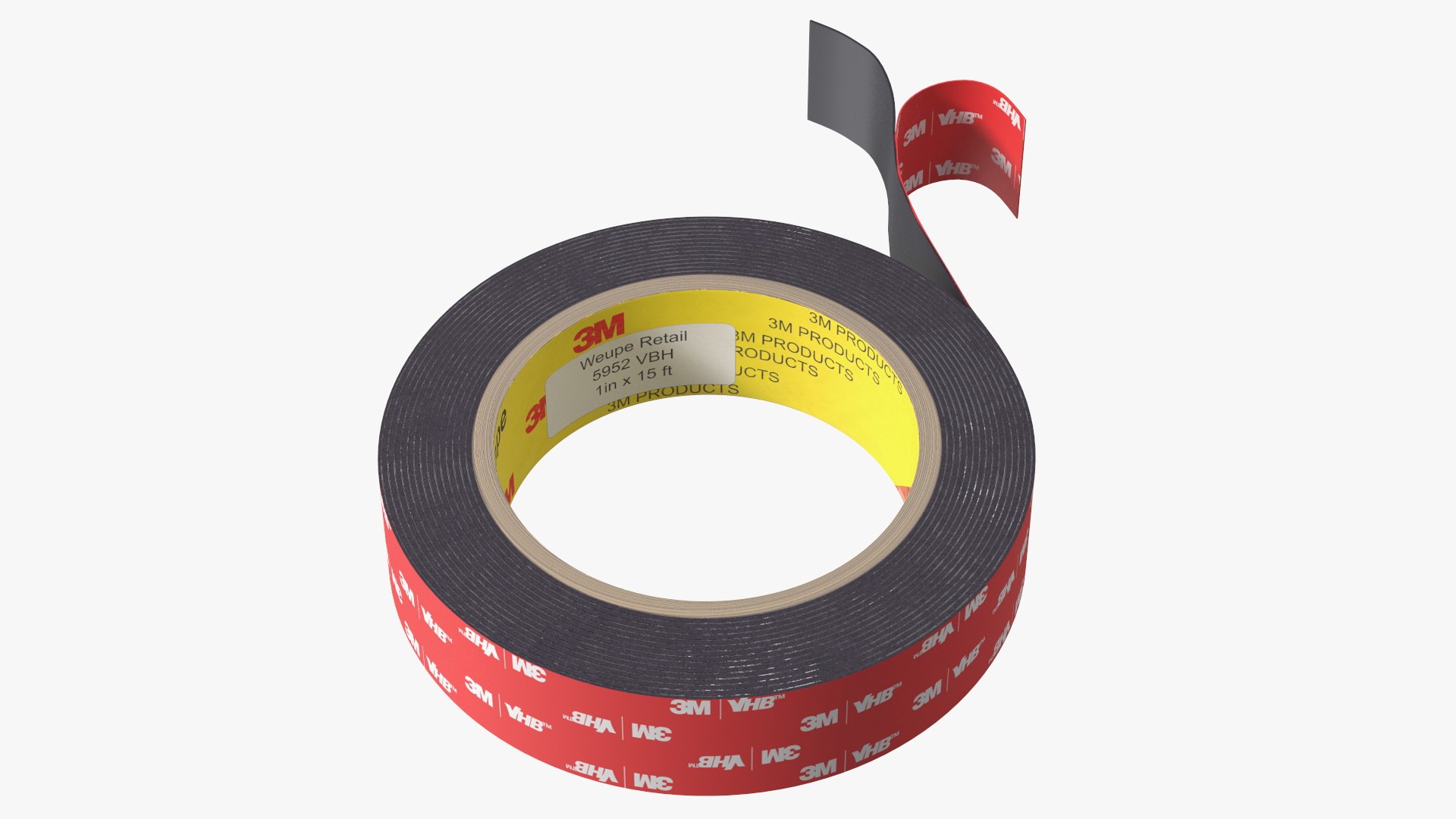 VHB 3M 5952 Double Sided Acrylic Foam Tape model - TurboSquid 1830796