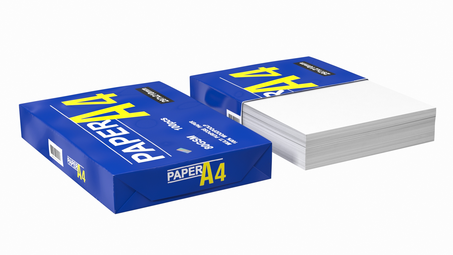 3D A4 Multipurpose Paper Pack Set - TurboSquid 1783929