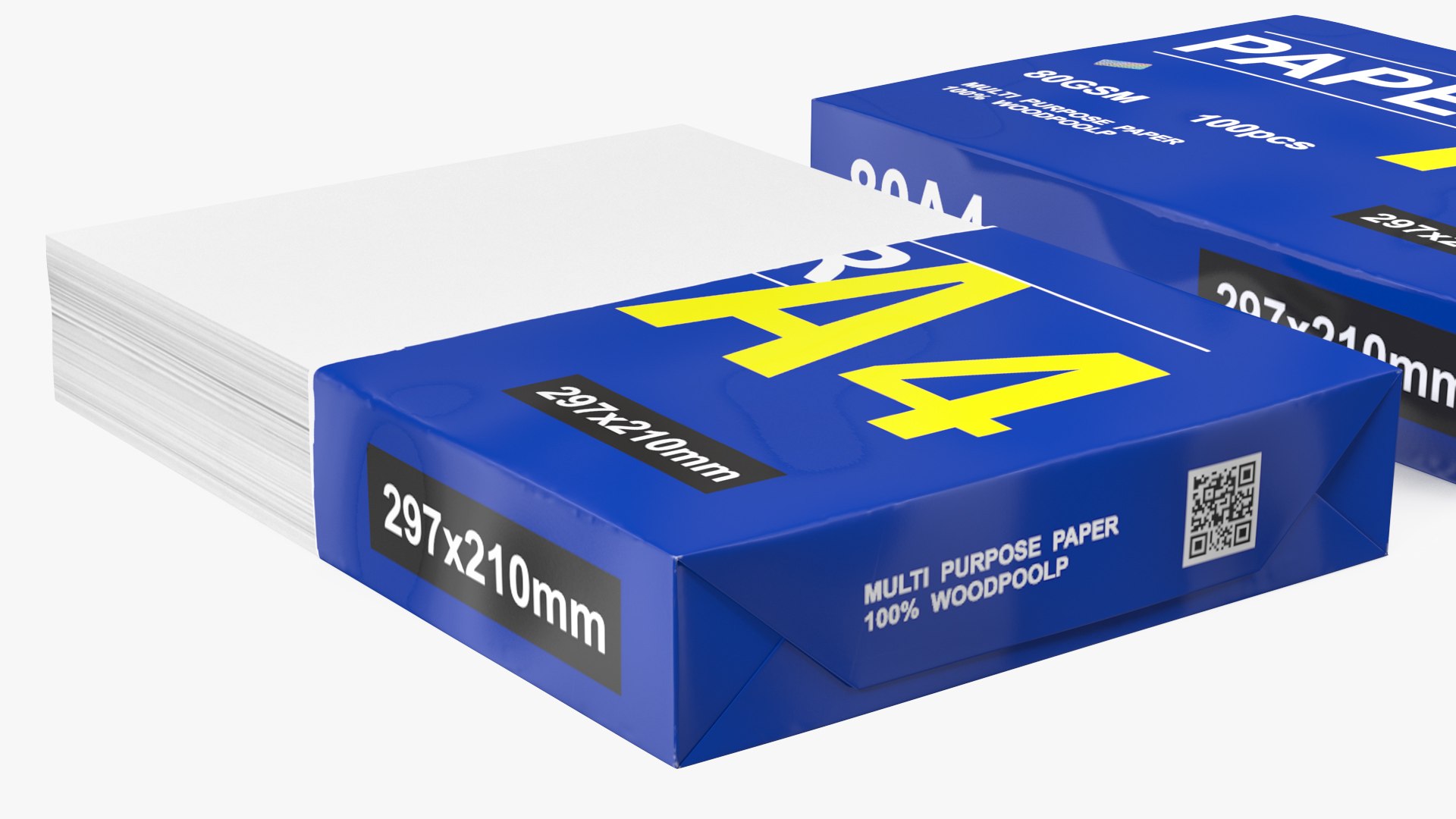 3D A4 Multipurpose Paper Pack Set - TurboSquid 1783929