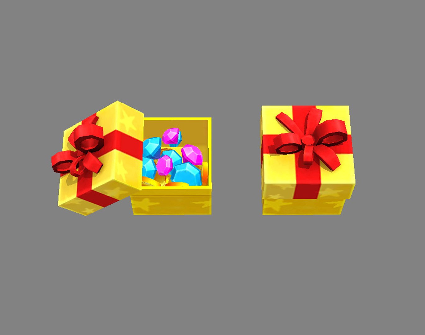 Cartoon Diamond Gift Box - Gem Gift Box 3D Model - TurboSquid 1725969