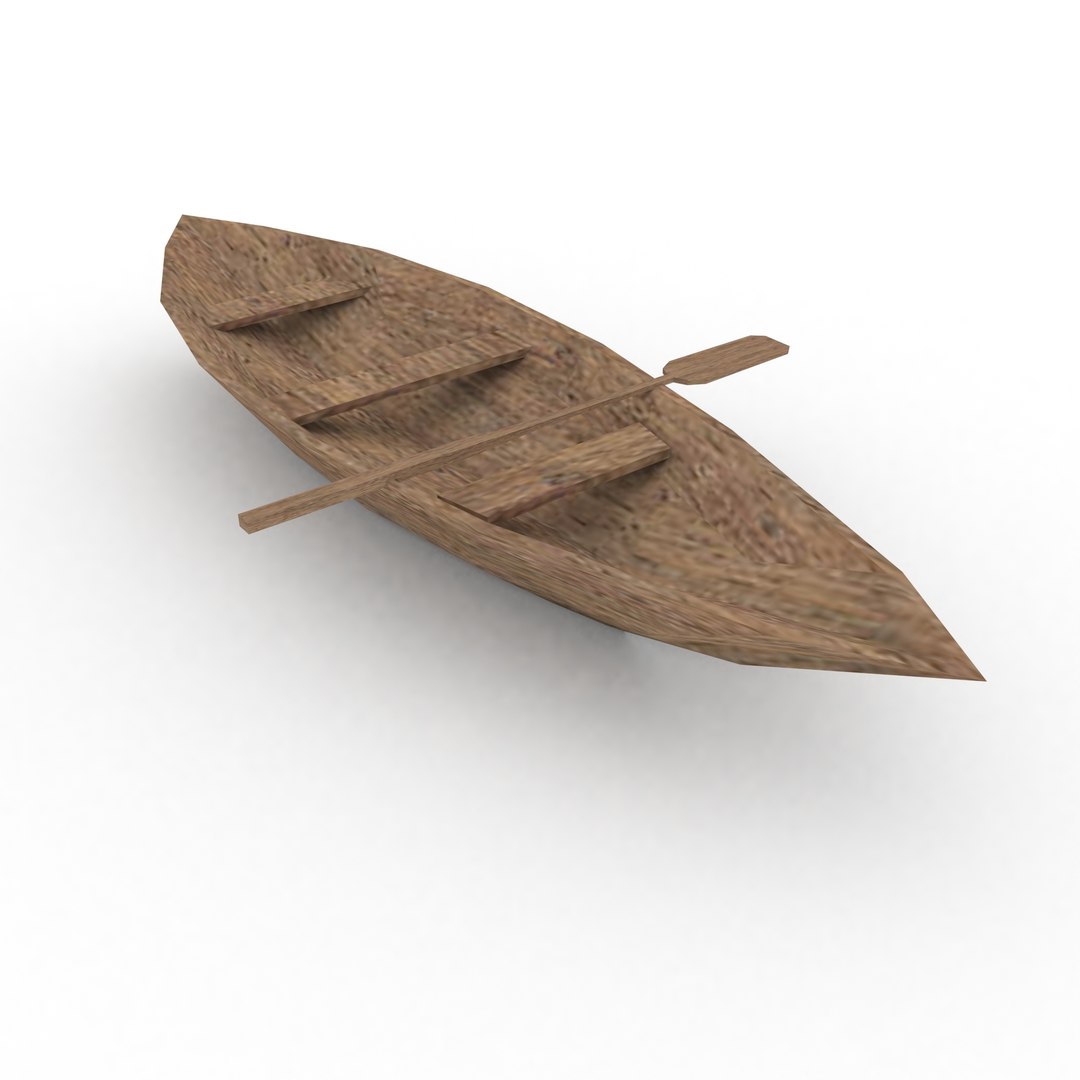 3D Low Poly Wooden Row Boat - TurboSquid 1842393