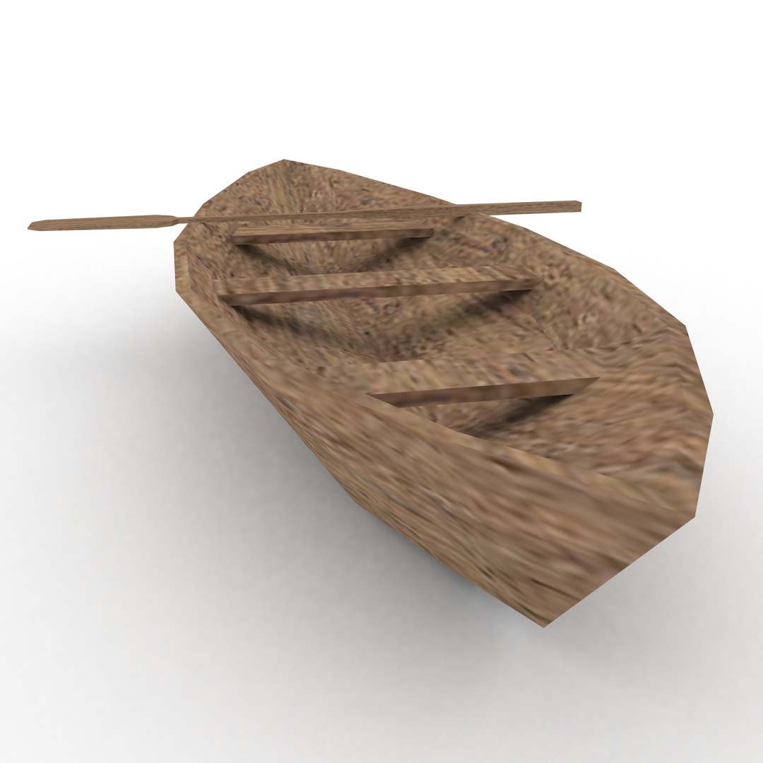 3D Low Poly Wooden Row Boat - TurboSquid 1842393