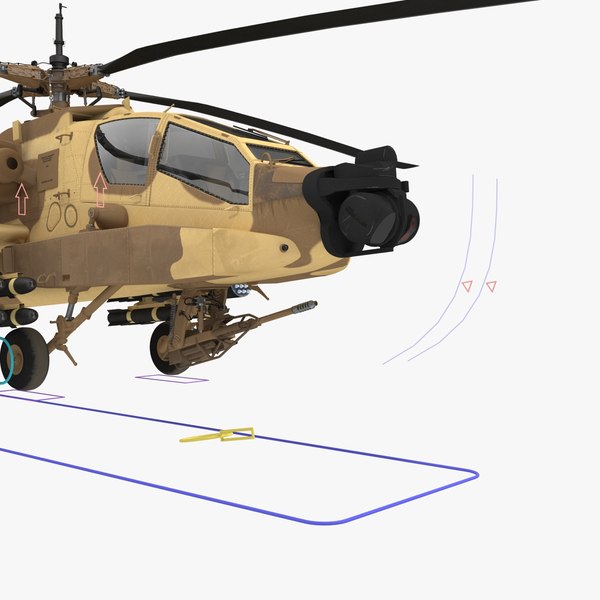ah64a apache helicopter desert 3d model