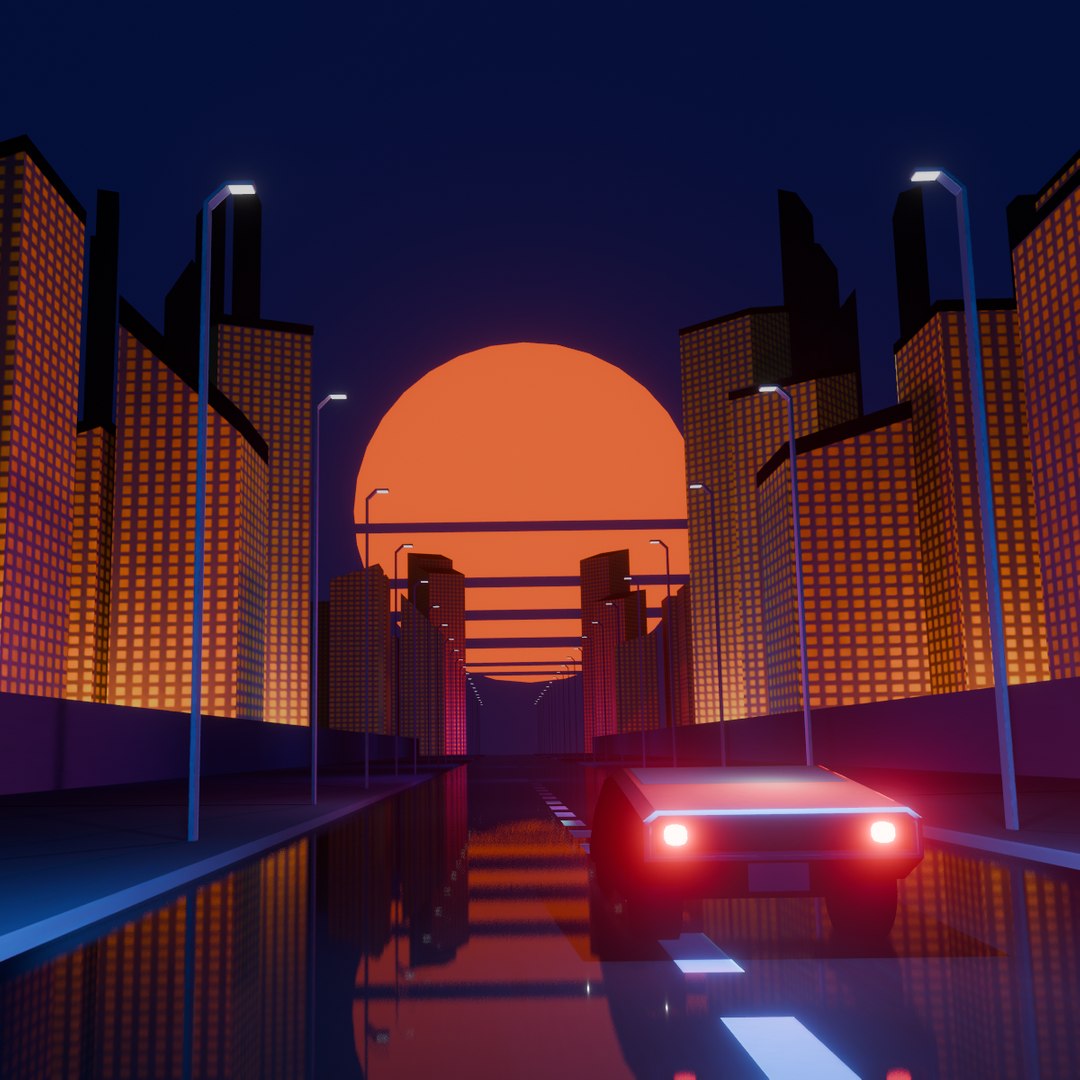 3D Vaporwave Scene - TurboSquid 2157343