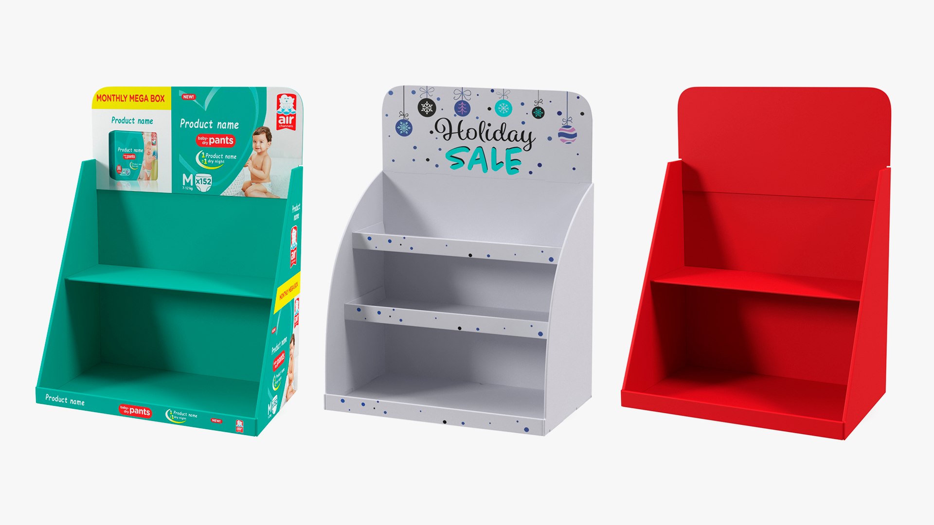 Carton Table Display Stands Collection 3D - TurboSquid 2151387