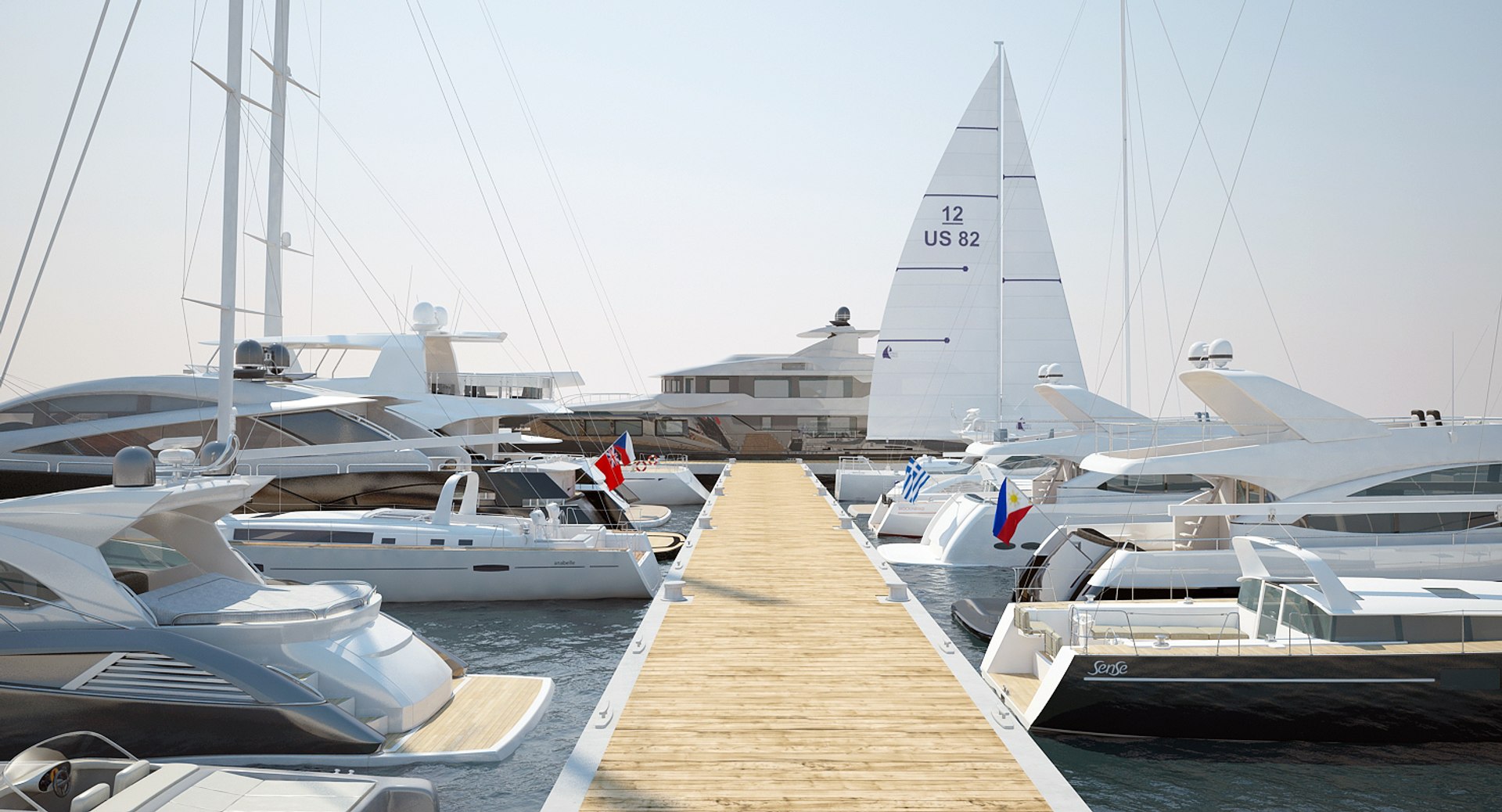 3d Yachts Marina Sailboat Model