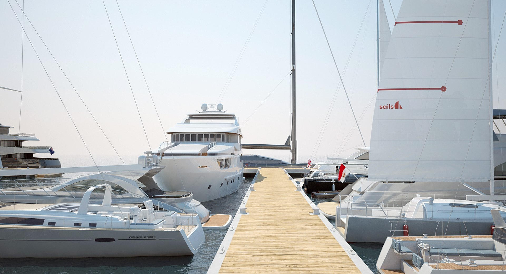 3d Yachts Marina Sailboat Model