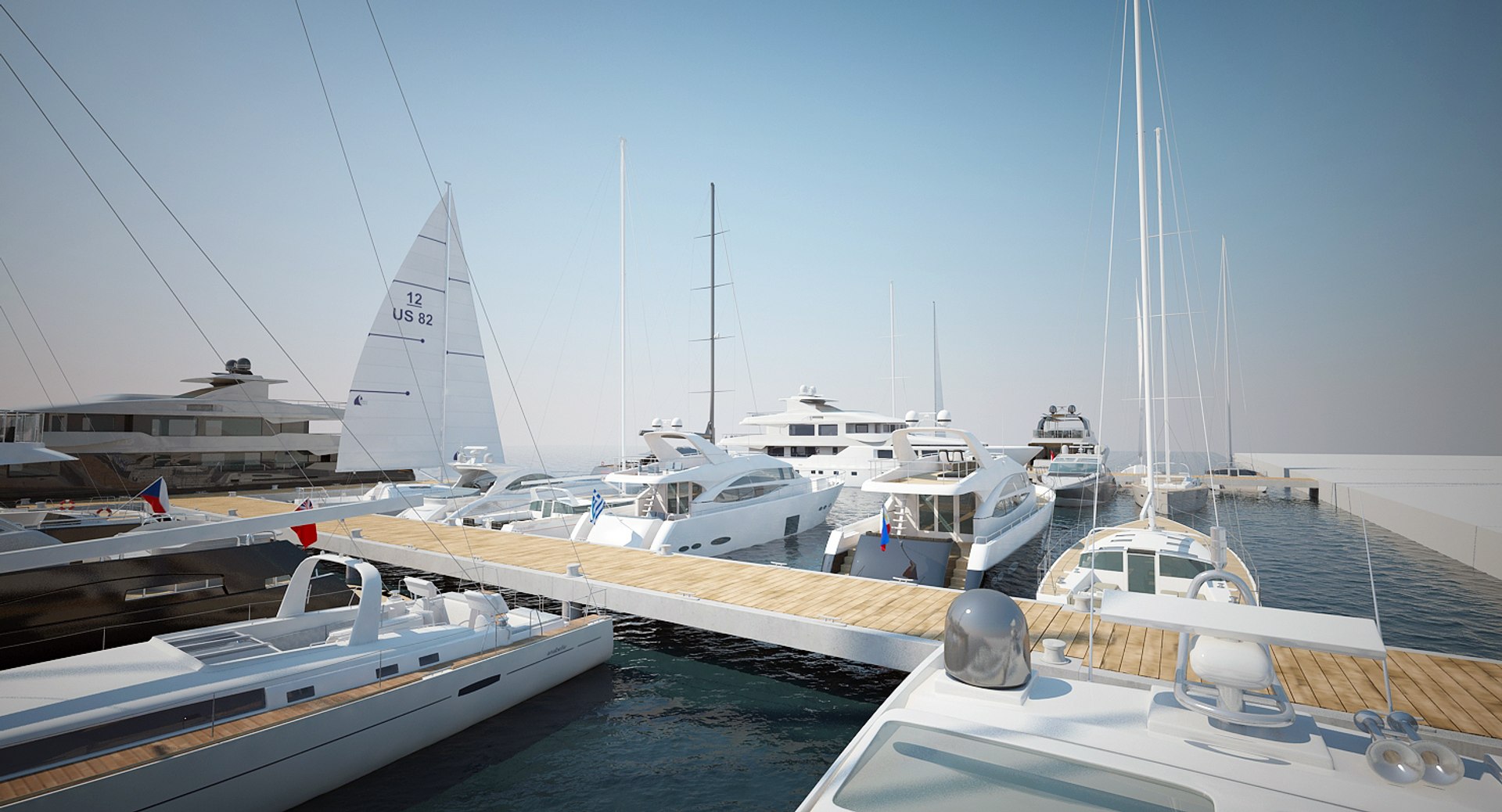 3d Yachts Marina Sailboat Model