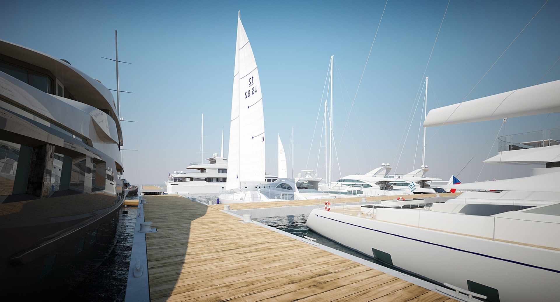 3d Yachts Marina Sailboat Model