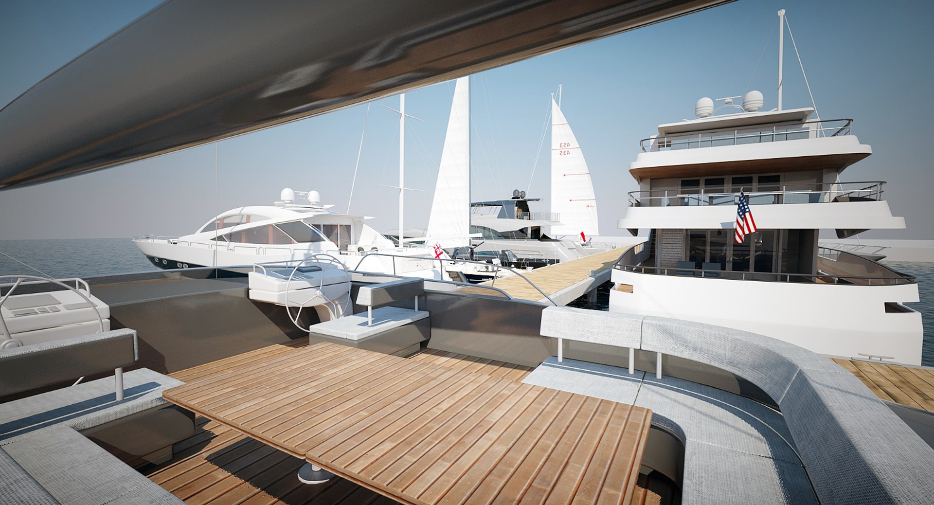 3d Yachts Marina Sailboat Model