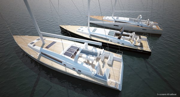 3d yachts marina sailboat model